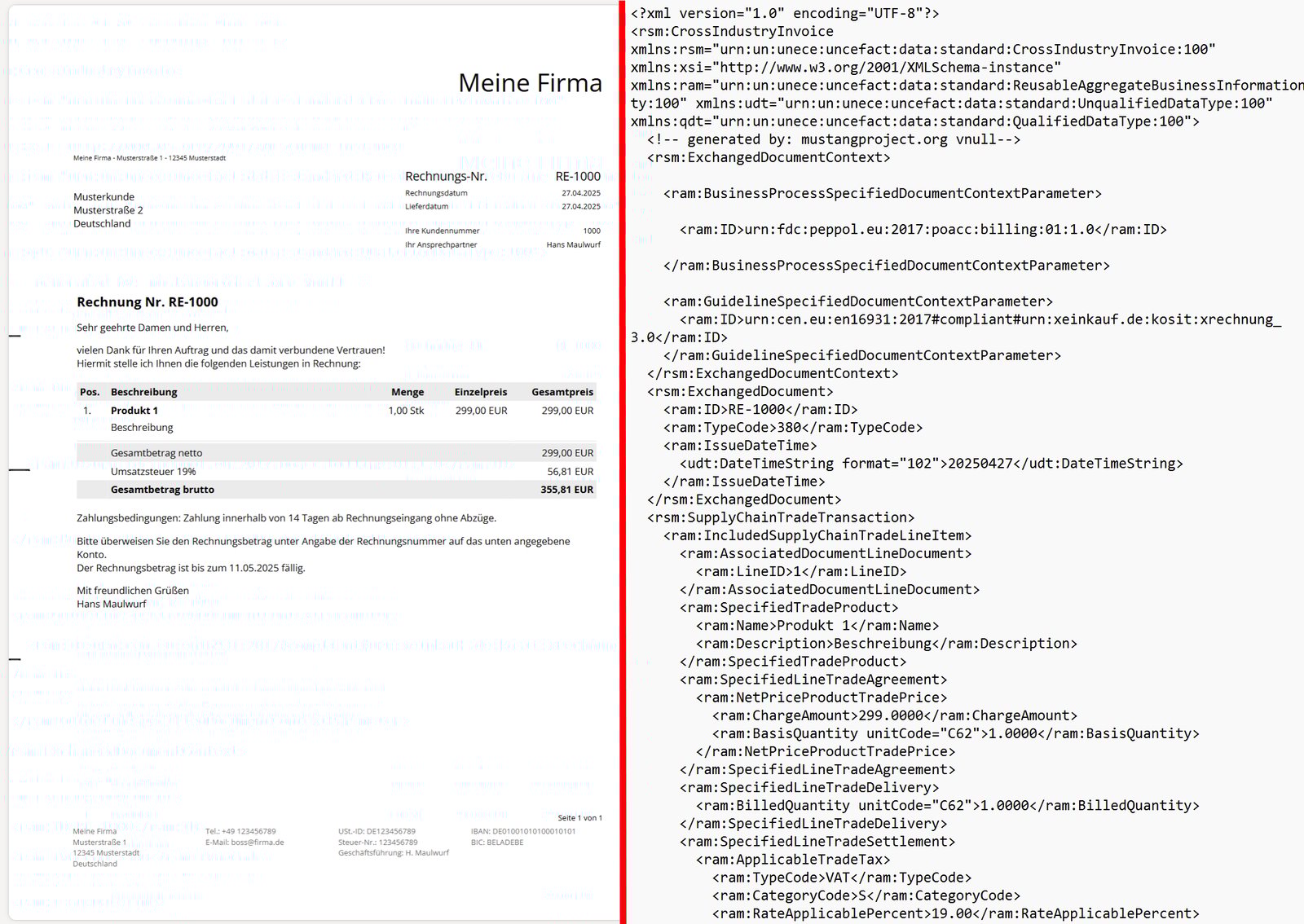 E-Rechnung Beispiel: So sieht eine E-Rechnung konkret aus | EXPERTE.de